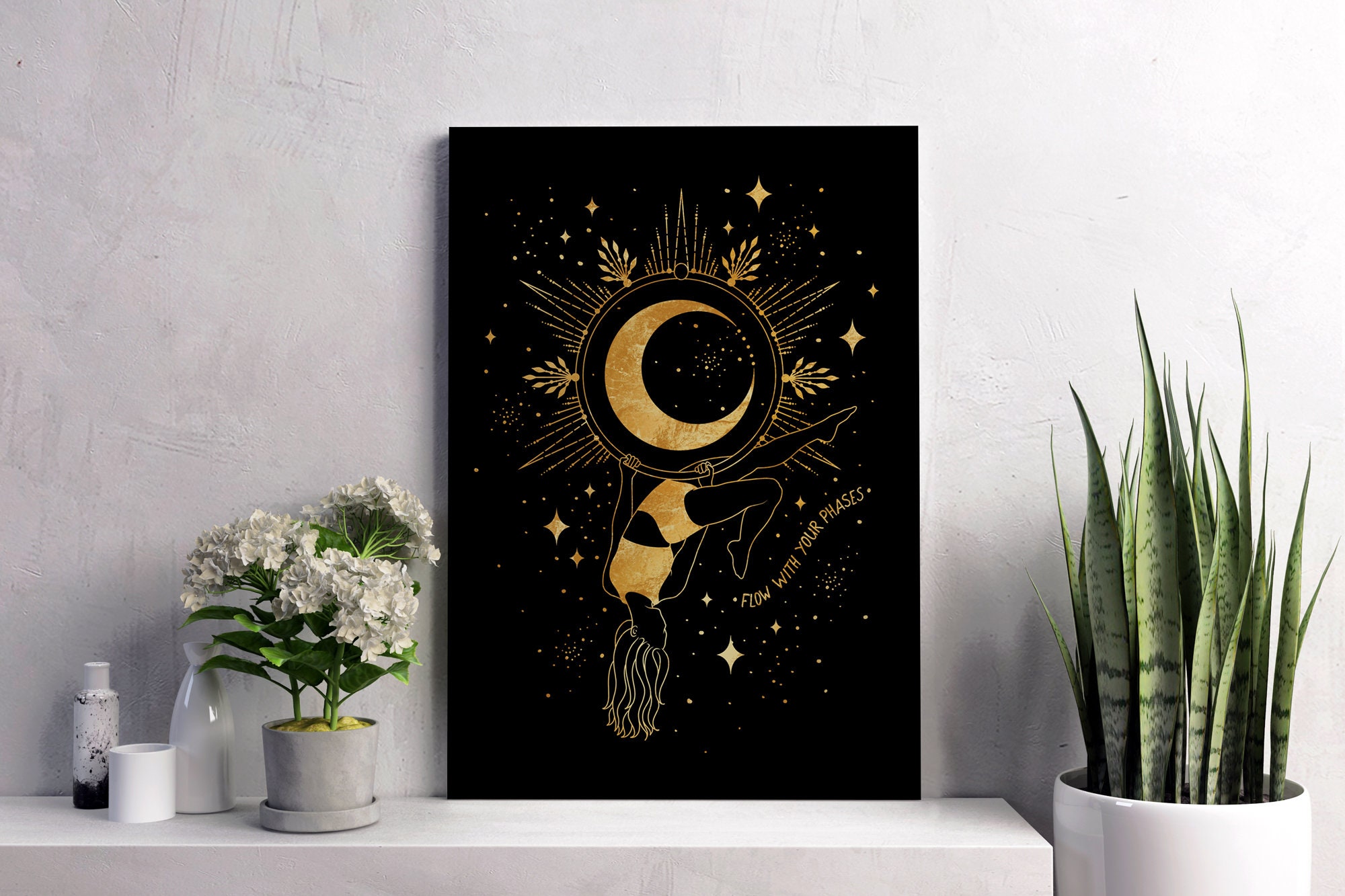 Printable Aerial Hoop Minimal Gold Art - Download Aerialist Art Poster ...
