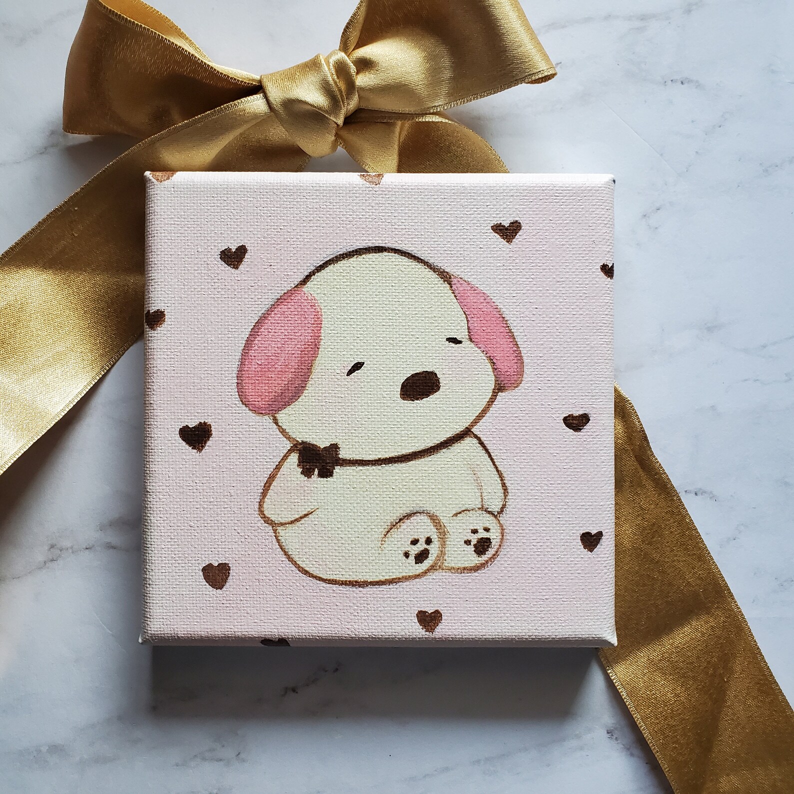 Peanuts Snoopy Valentine's Day Acrylic 5x5 Inches Painting | Pastel ...