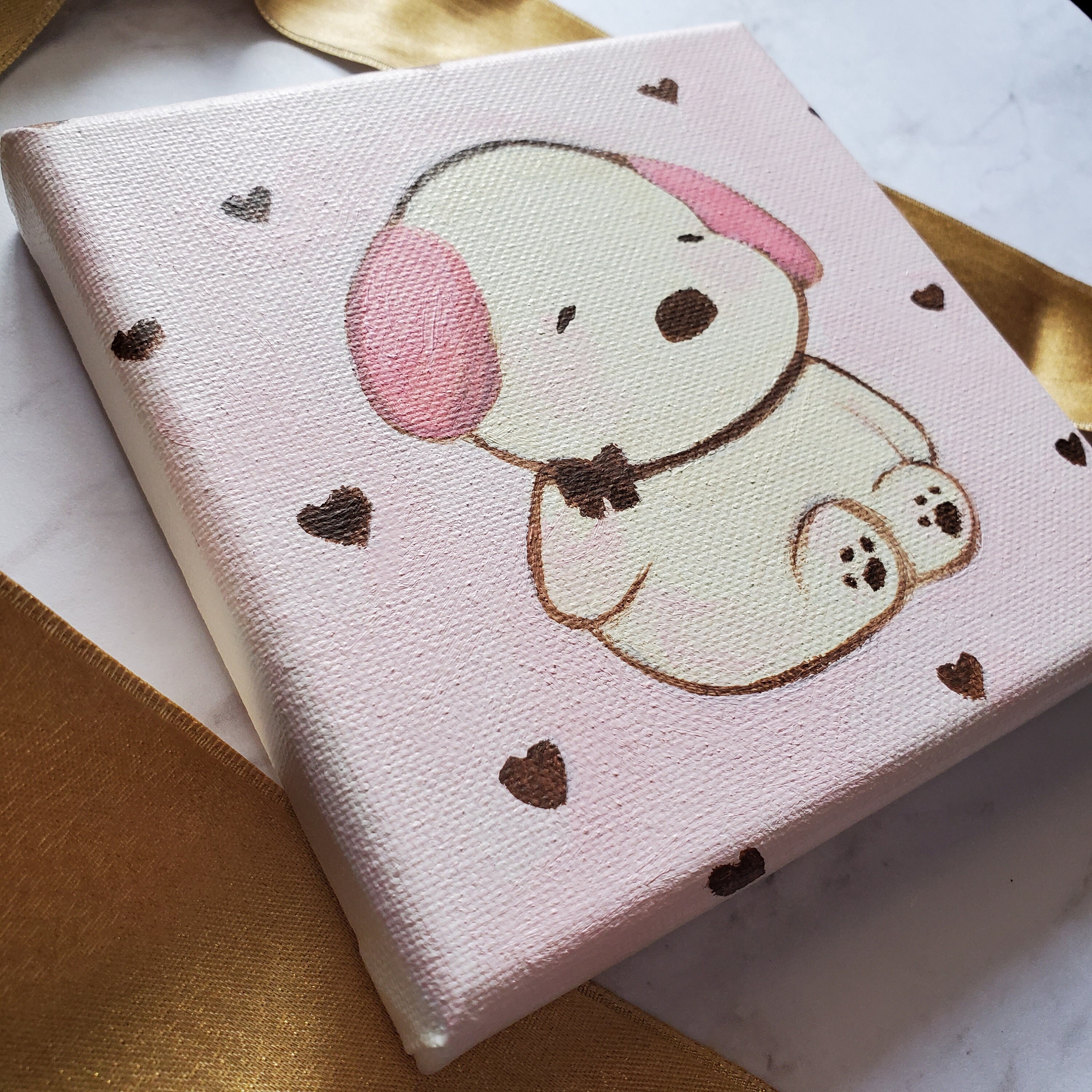Peanuts Snoopy Valentine's Day Acrylic 5x5 Inches Painting | Pastel ...