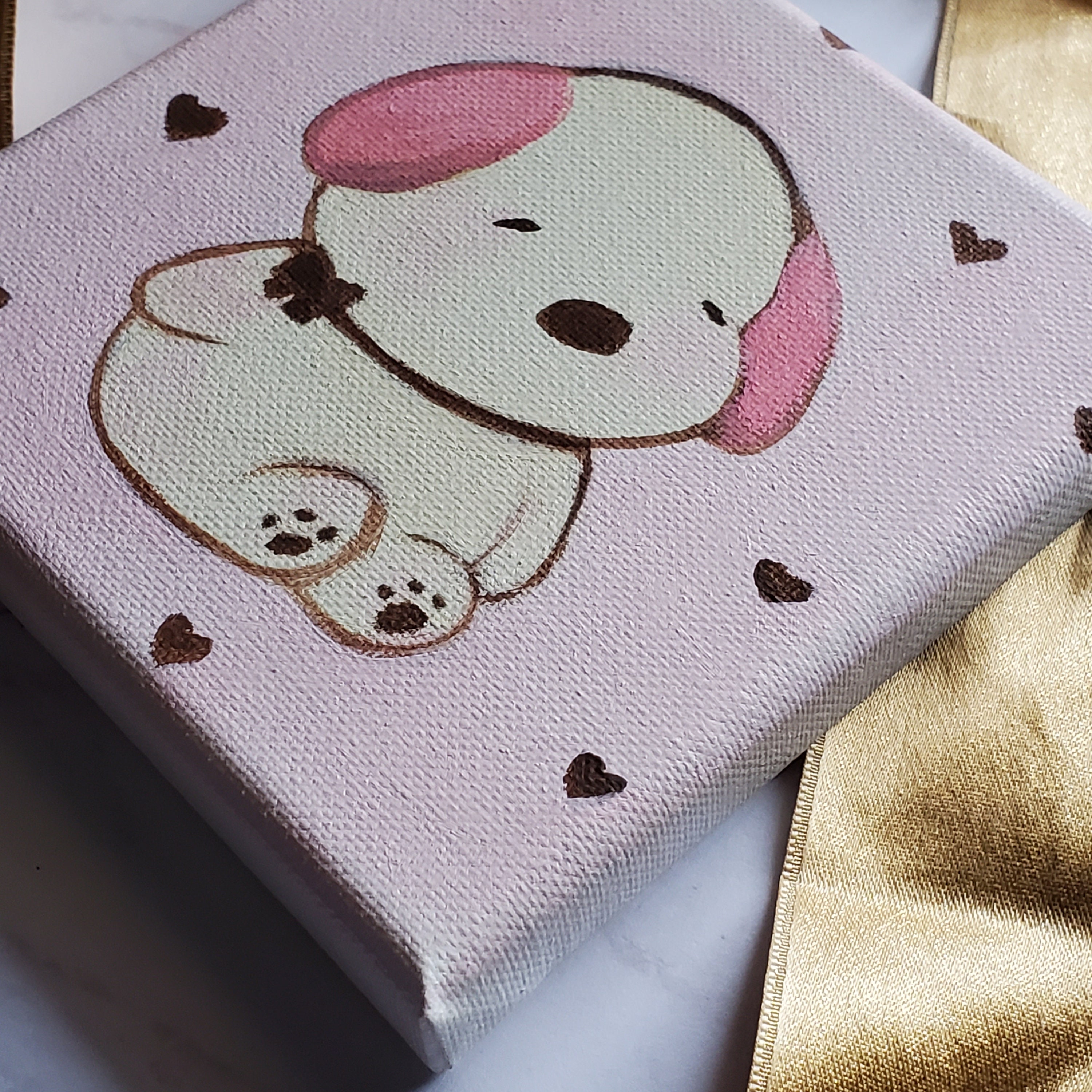 Peanuts Snoopy Valentine's Day Acrylic 5x5 Inches Painting | Pastel ...