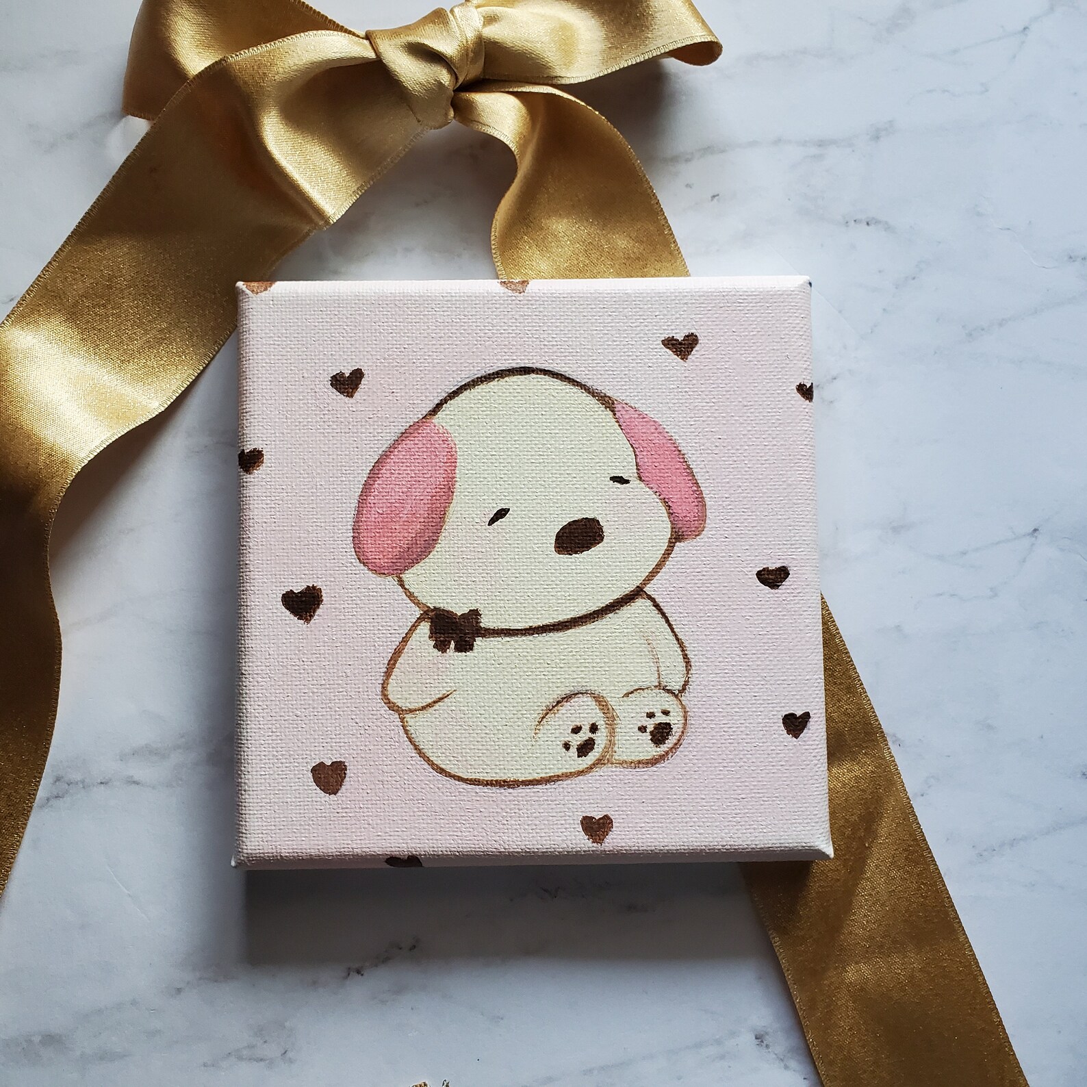 Peanuts Snoopy Valentine's Day Acrylic 5x5 Inches Painting | Pastel ...