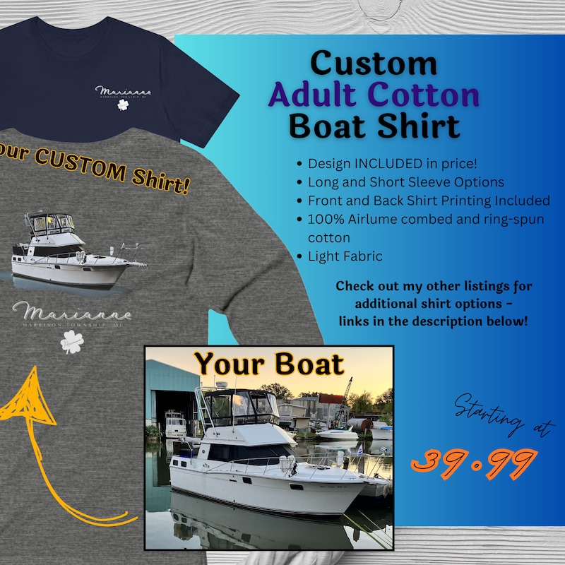Custom Boat Logo on Shirt - Etsy