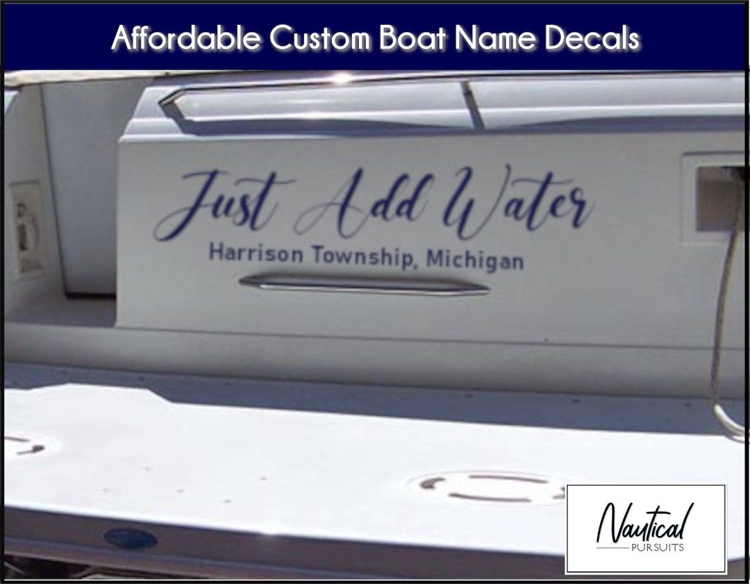 Single Color Custom Boat Name Vinyl Decals Marine Stickers Personalized ...