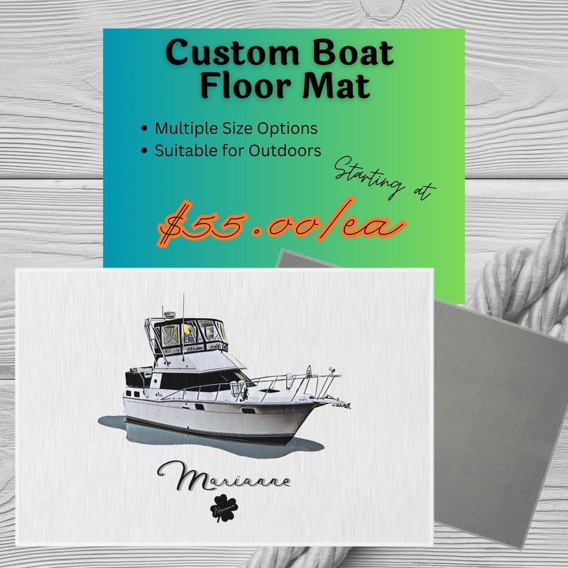 Blue Design Vinyl Floor Mat - Etsy