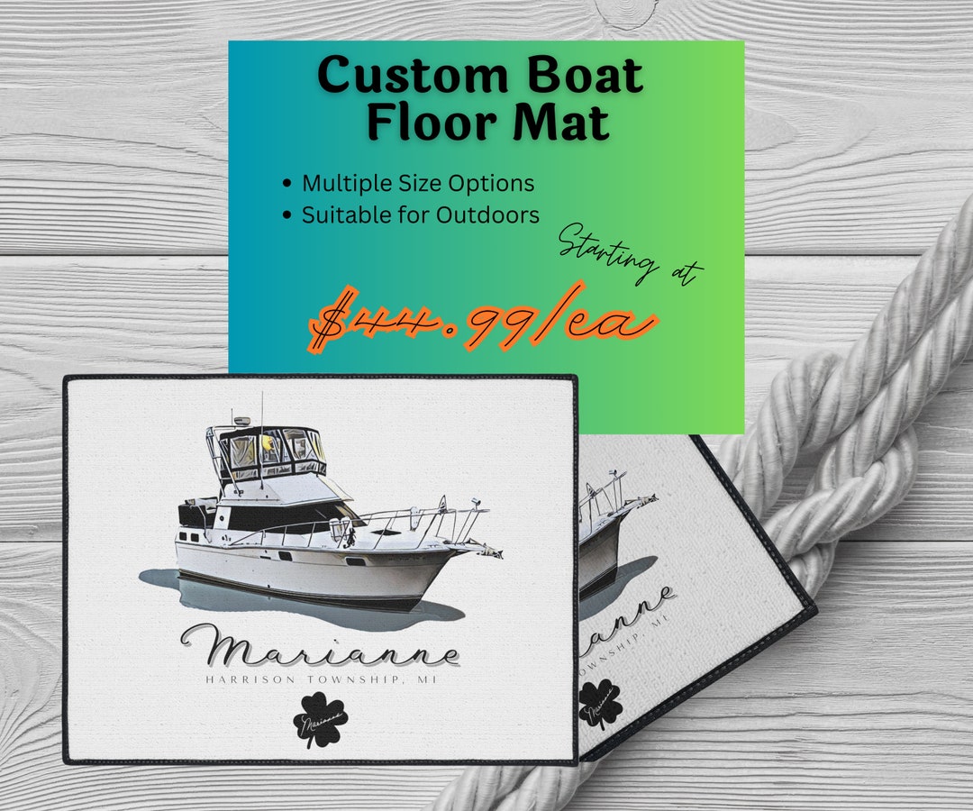 Custom Boat Design Floor Mat - Personalized Boat Accessories - Makes a ...