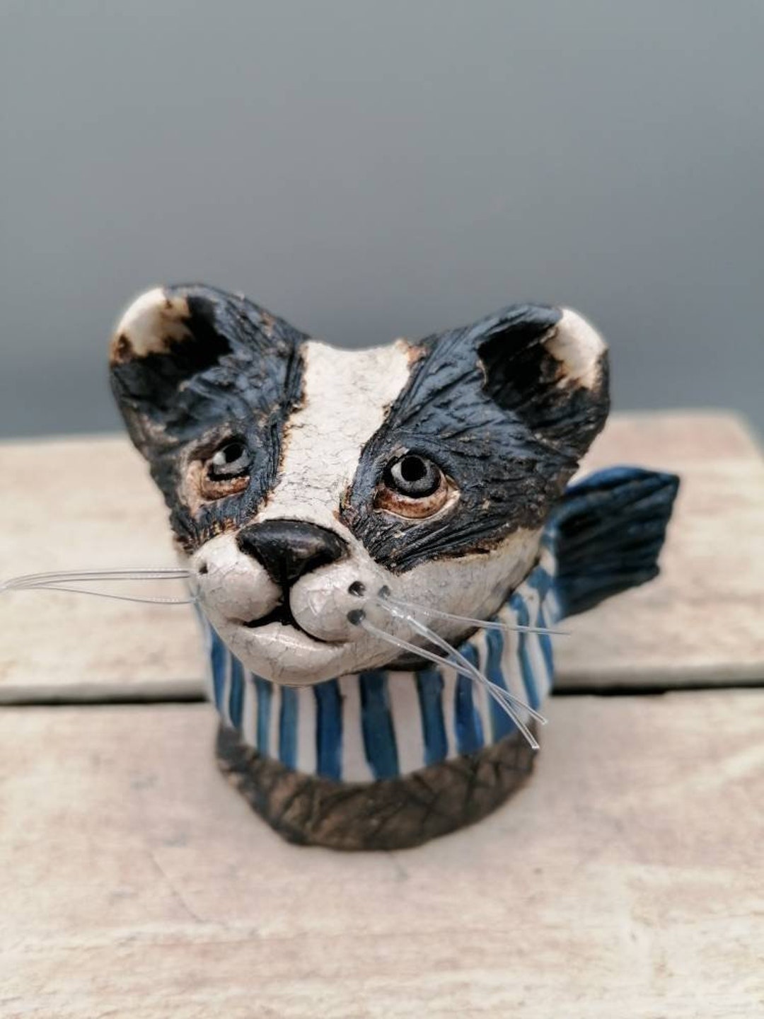 Ceramic Mini Badger Sculpture - Etsy