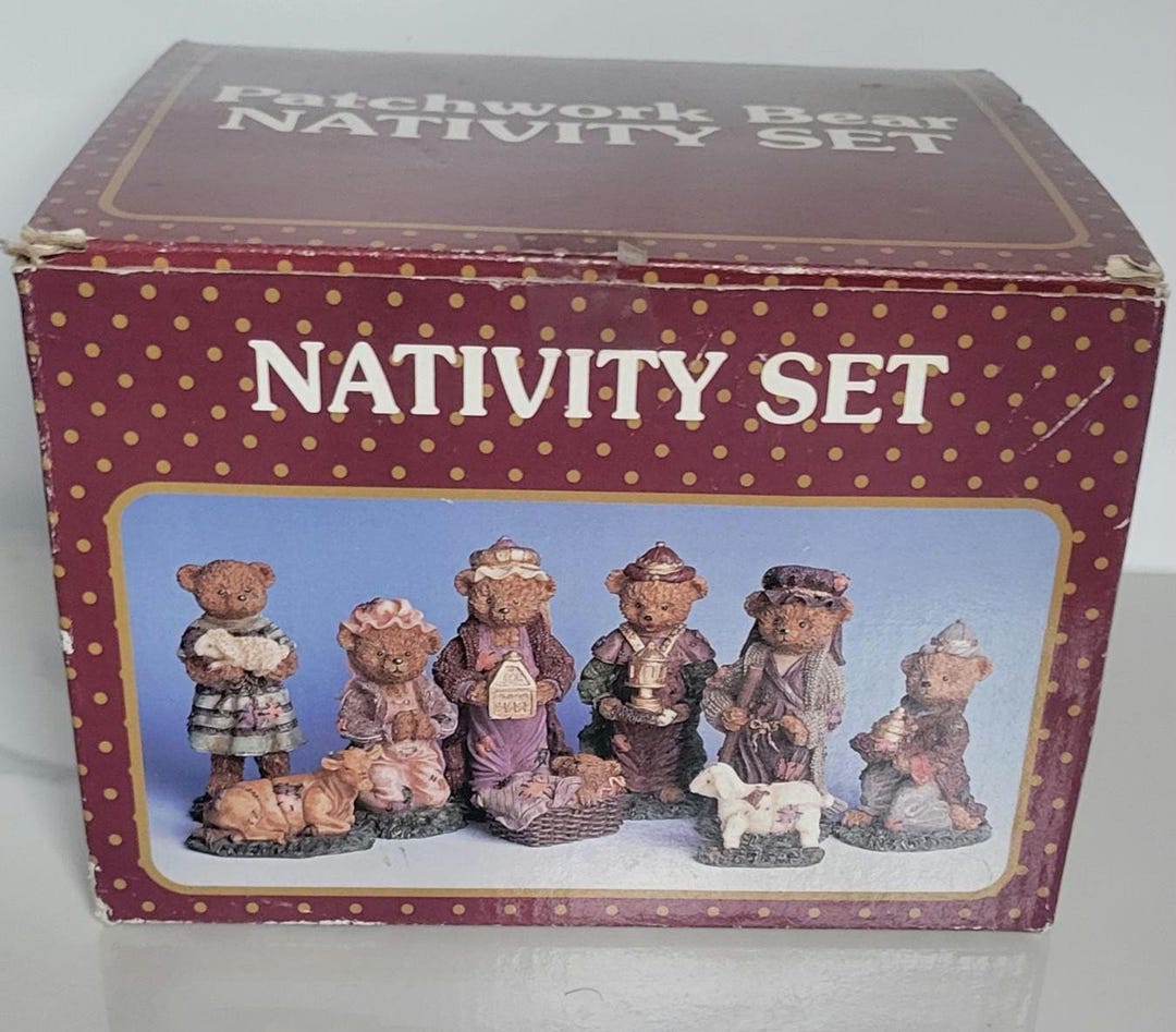 Patchwork Bear Nativity Set - Etsy