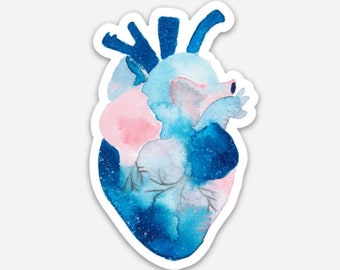 Galaxy Heart Vinyl Sticker - Etsy