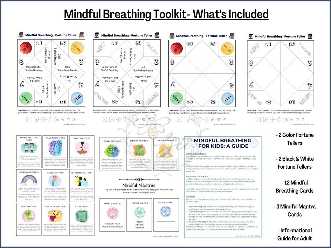 Mindful Breathing Toolkit for Kids: Mindfulness Exercises. - Etsy