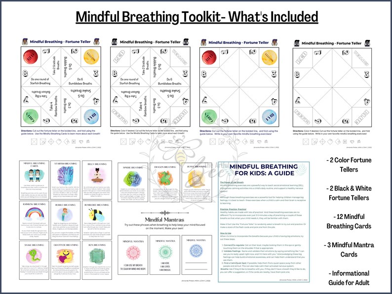 Mindful Breathing Toolkit for Kids: Mindfulness Exercises. - Etsy