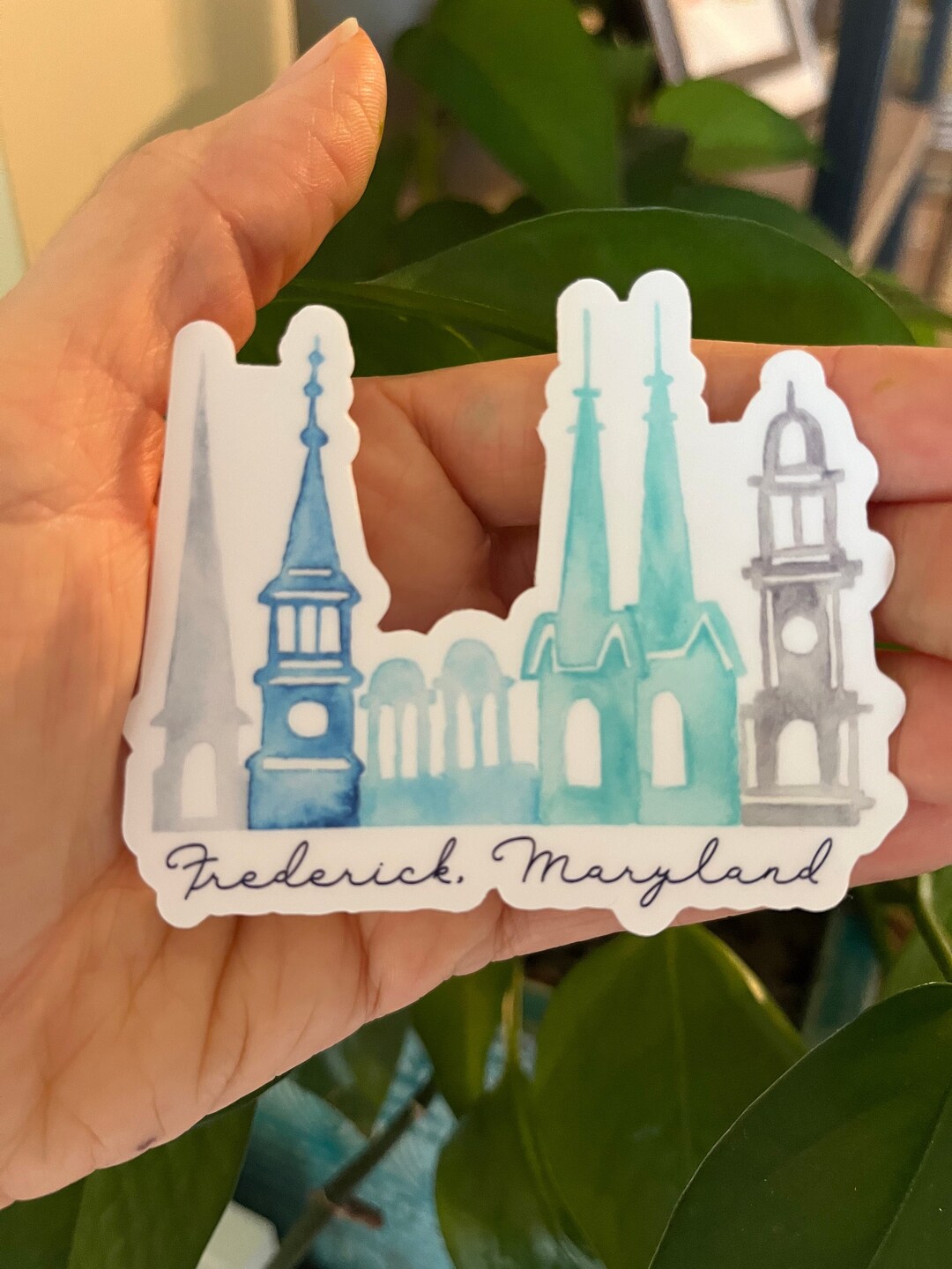 FREDERICK MARYLAND: Vinyl Sticker. Clustered Spires. Downtown Frederick ...