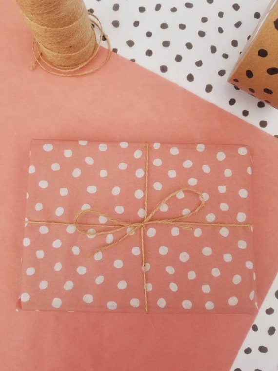 Dusky Rose Polka Dot Tissue Paper FSC Eco-friendly Soy Based | Etsy UK