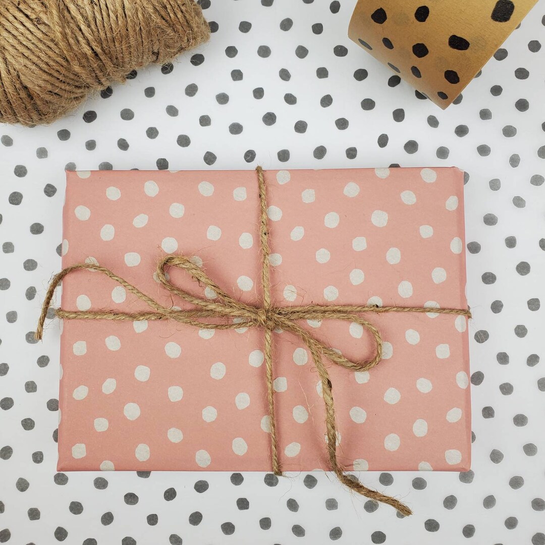 Dusky Rose Polka Dot Tissue Paper FSC Eco-friendly Soy Based Ink Spotty ...