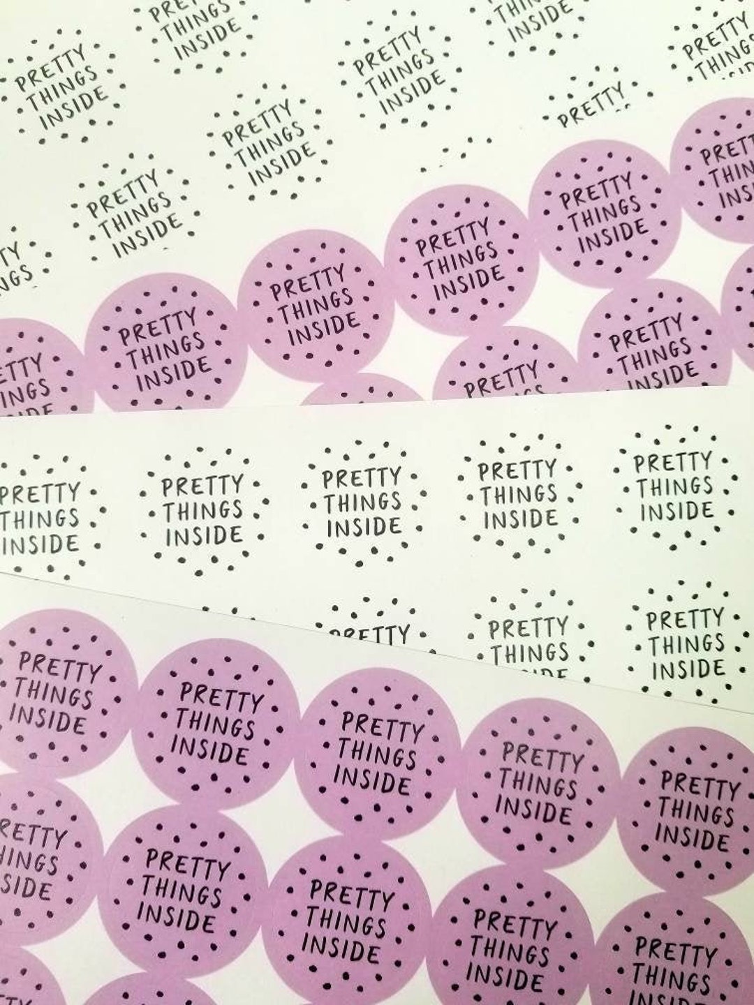 Spotty 'pretty Things Inside' Stickers 100% Recycled Paper & Recyclable ...