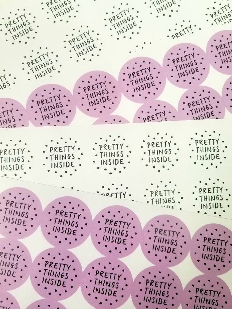 Spotty 'pretty Things Inside' Stickers 100% Recycled - Etsy