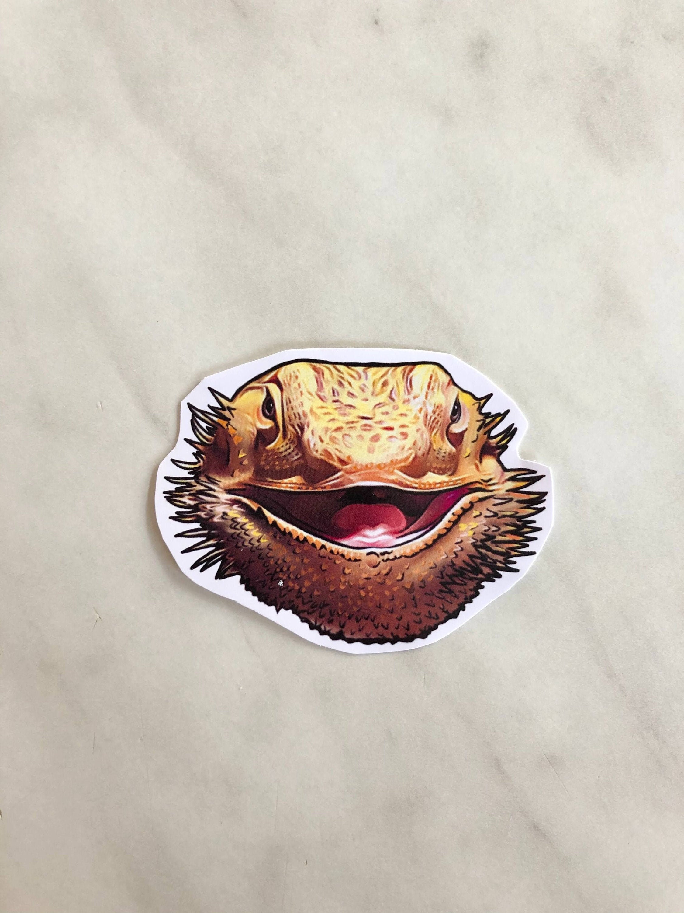Bearded Dragon Smiling Glossy Sticker | Etsy
