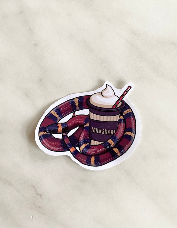 Milk Snake Holding Milkshake Glossy Sticker | Etsy