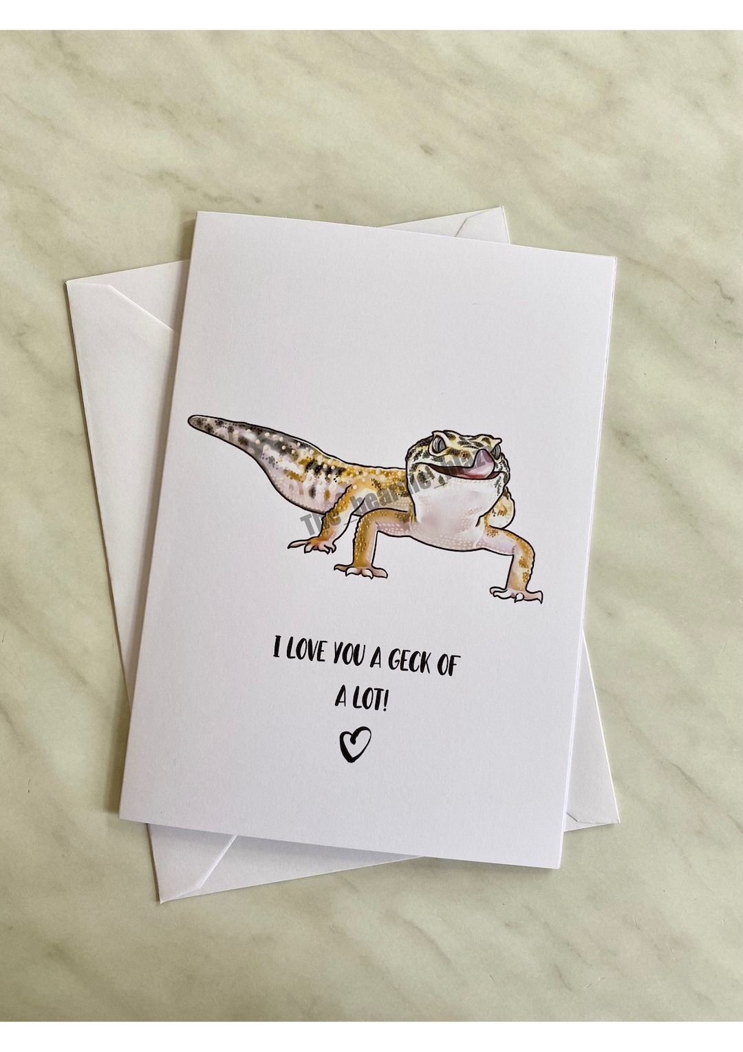 Leopard Gecko Blank Greetings Card, "i Love You A Geck of A Lot" - Etsy