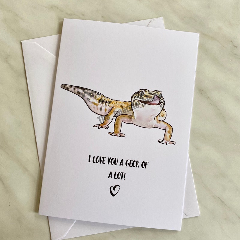 Valentine Card Gecko - Etsy UK