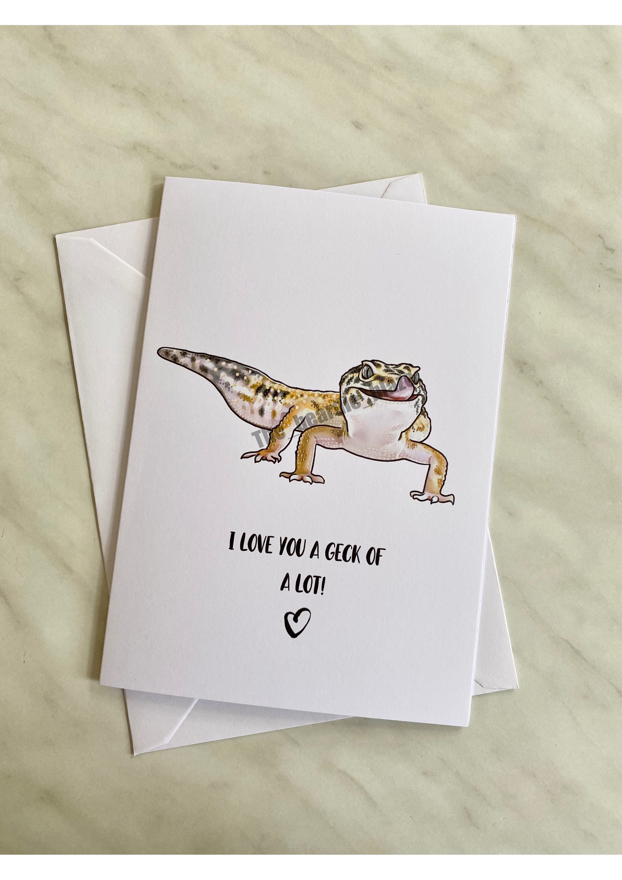Leopard Gecko Blank Greetings Card i Love You A Geck of - Etsy
