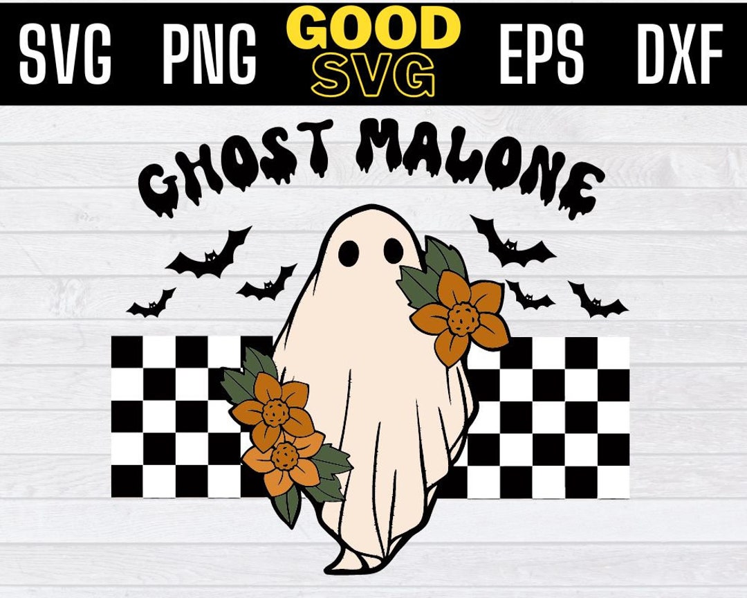 Ghost Malone Svg Funny Halloween Svg, Ghost Malone Png, Ghost Floral ...