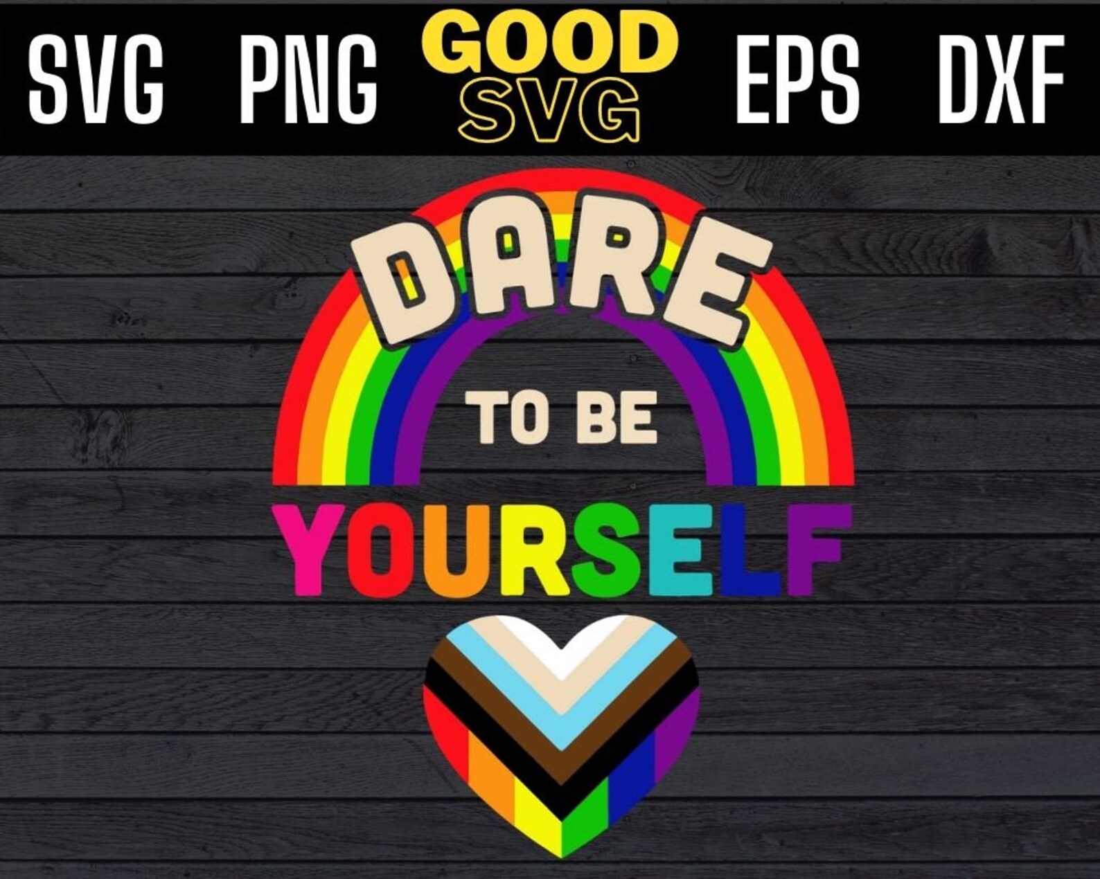 Dare To Be Yourself Rainbow Heart LgbtQ Flag Gay Pride Support | Etsy