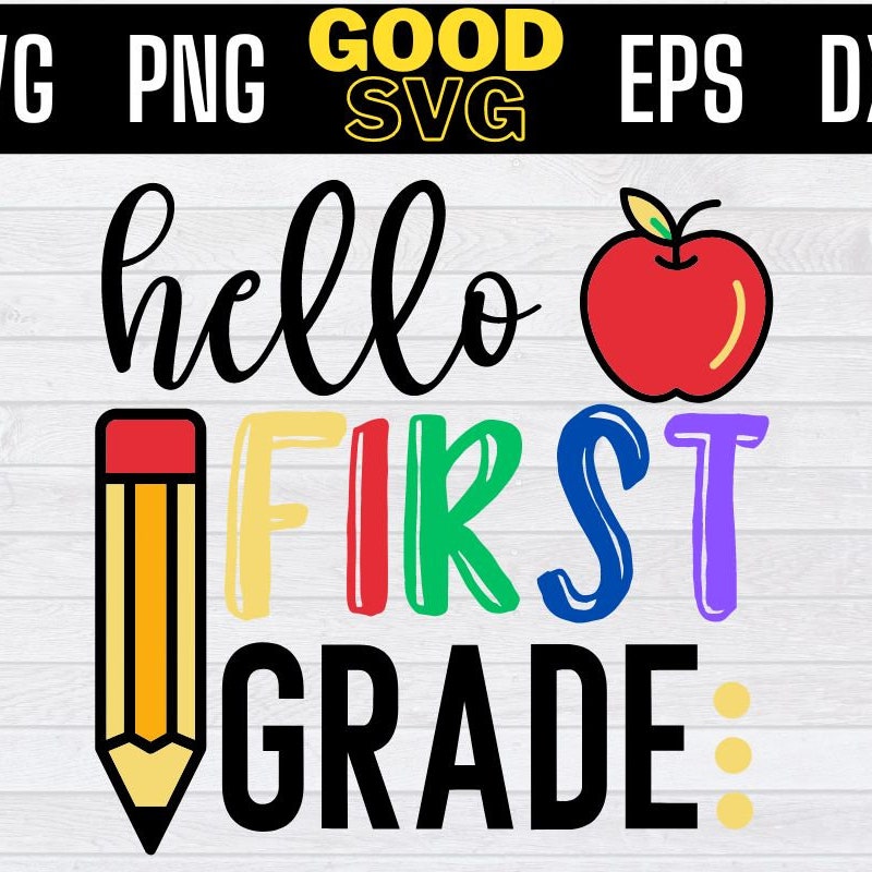 Hello First Grade Svg - Etsy