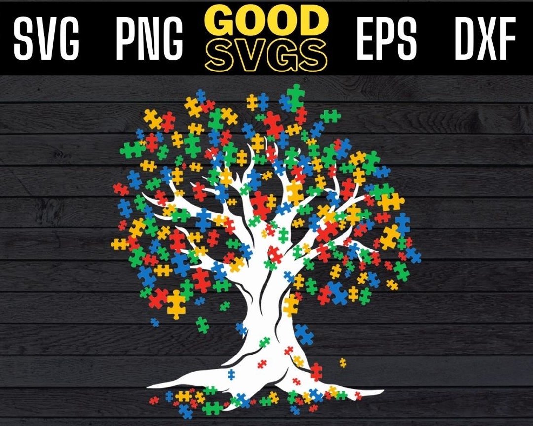 Autism Tree Puzzle Autism Awareness SVG PNG Dxf Eps Cricut File ...