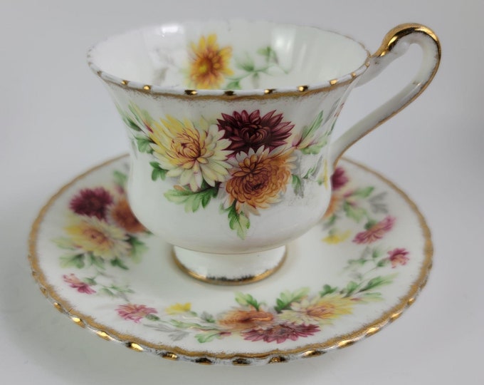 China Potters Paragon Vintage Teacup and Saucer Autumn Glory Pattern ...