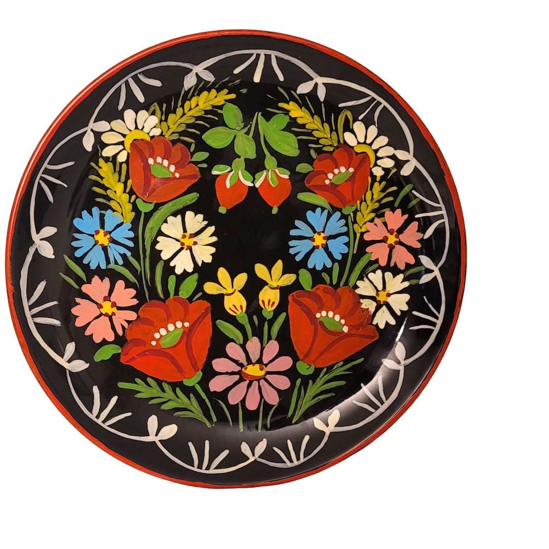 Ceramic Wall Plate | Folk Culture Plate | Floral Wall Art | Decorative ...