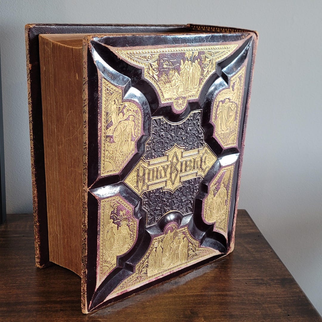 HUGE Antique 1892 Pictorial Holy Bible Dictionary the Pronouncing ...