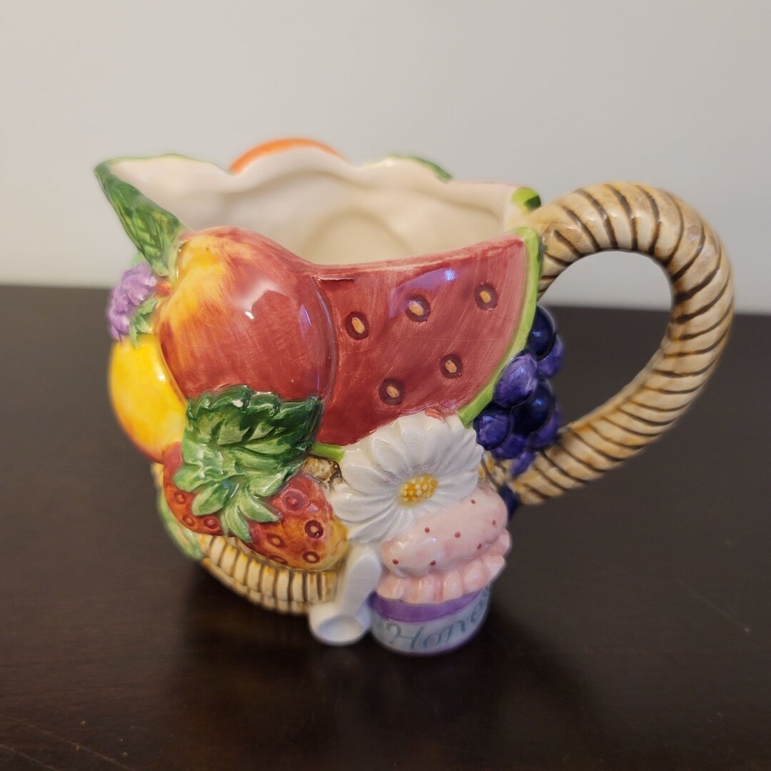 Vintage FITZ and Floyd Creamer Fruit Design - Etsy