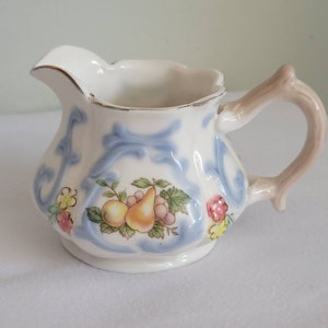 Floral Blue Creamer Pitcher and Sugar Set - Etsy