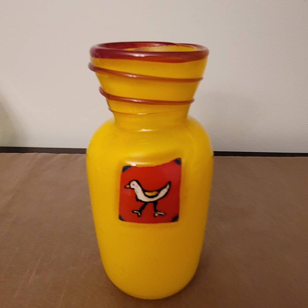 Silly Goose Glass Studio Art Vase Duck - Etsy