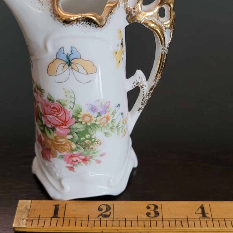 Antique Royal Crown Pitcher Butterfly Floral Gold Trim Stamped - Etsy