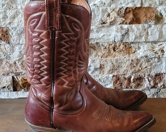 Vintage Acme Cowboy Boots Gene Autry Blue Bird Flowers Womens 8.5 - Etsy