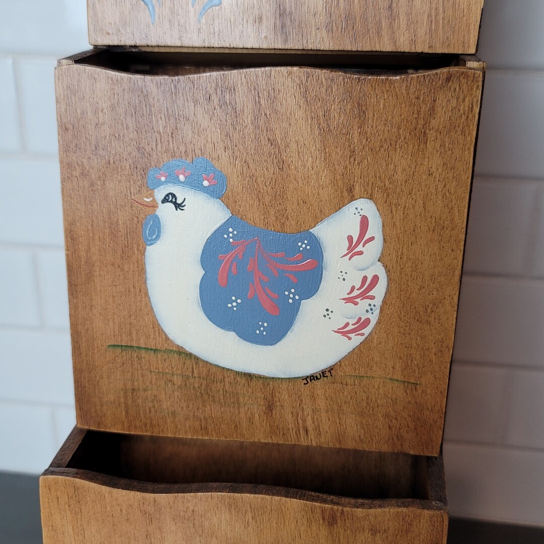Vintage Letter Holder, Chicken Letter Holder, Farmhouse Kitchen Decor ...
