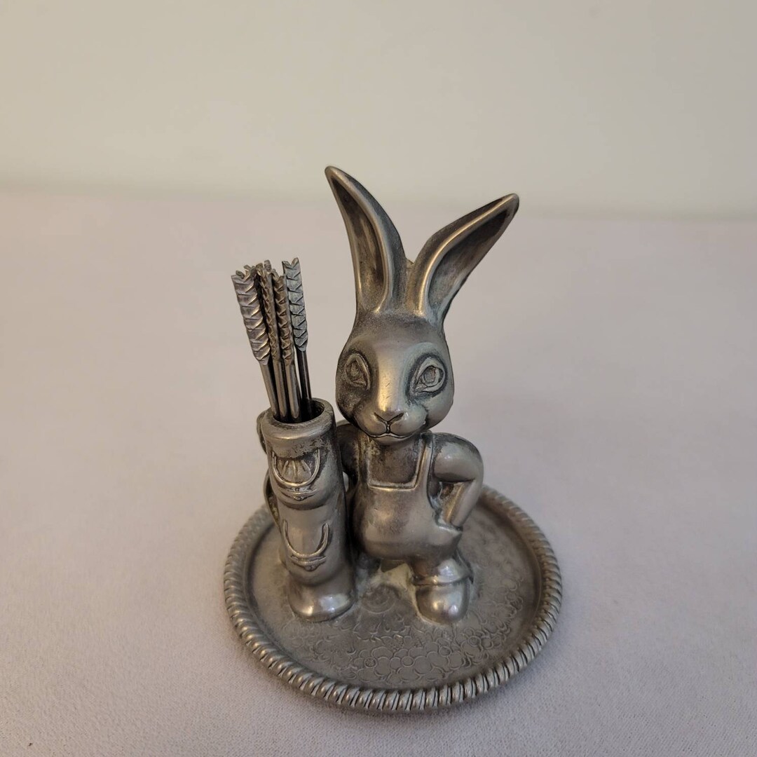 Vintage Seba Silver Plated Figure of Walter Bosse Rabbit With Golf Bag ...