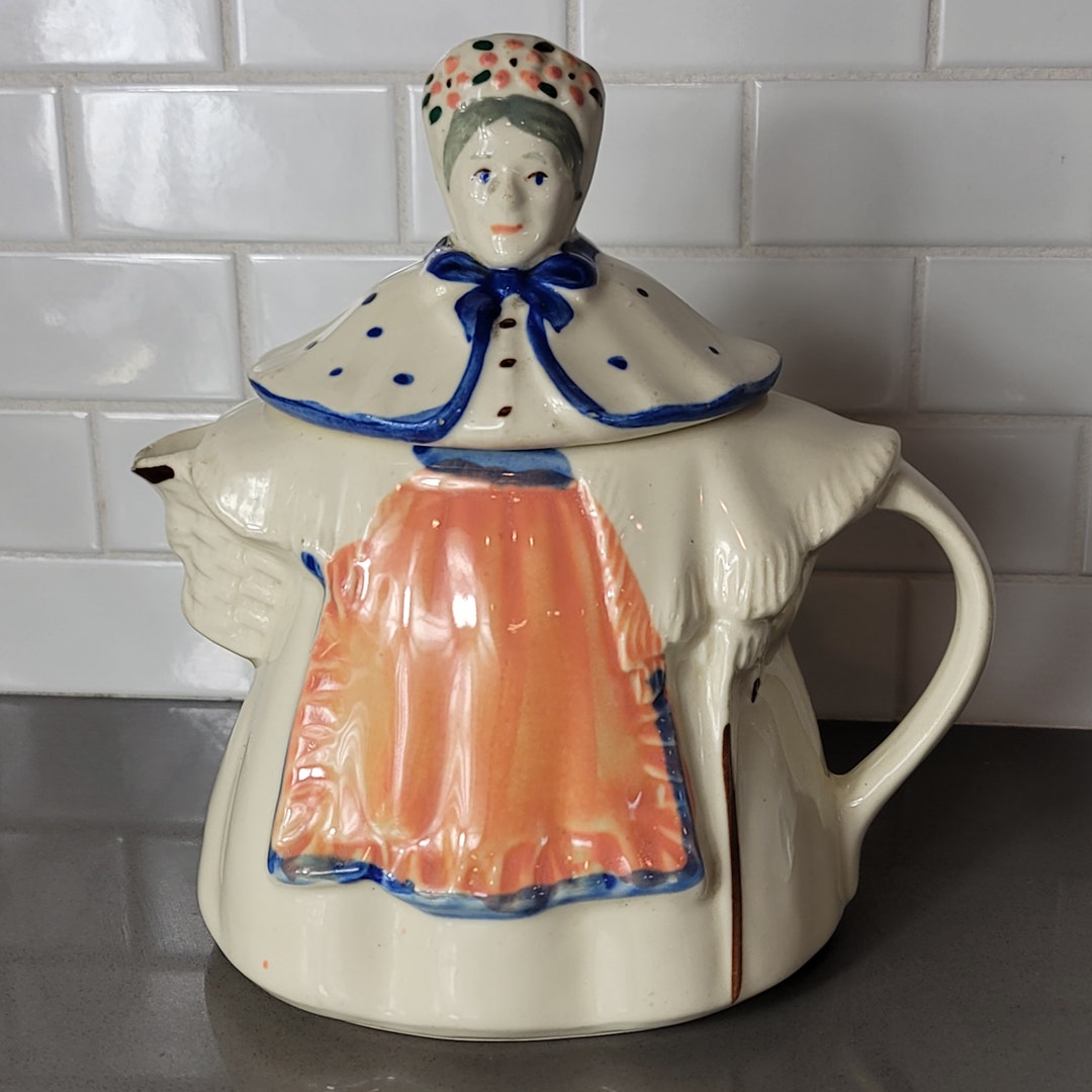 Vintage Tea Pot Teapot Porcelain 1950 Unique Granny Ann Dress - Etsy