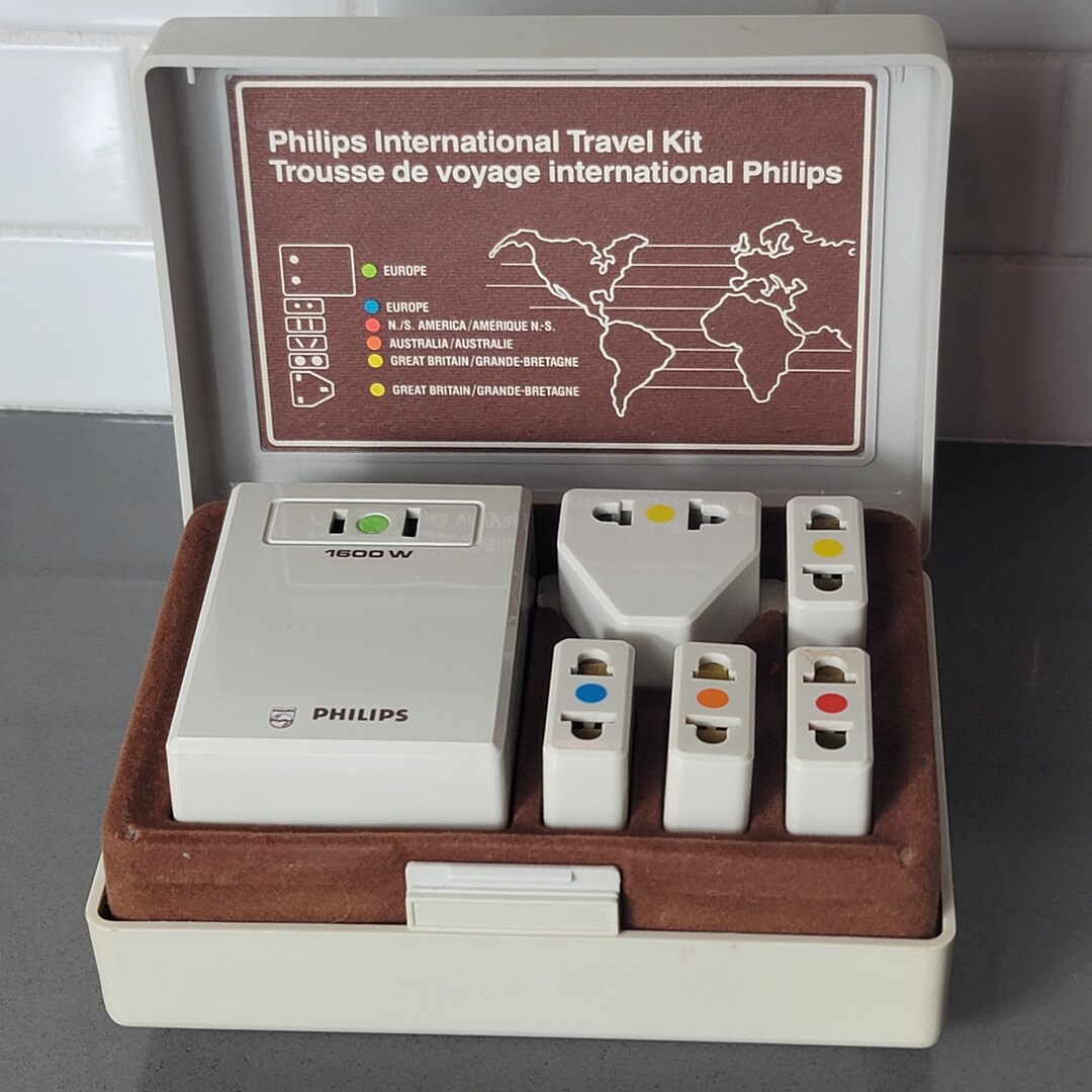 Vintage Philips International Power Converter Plug Adaptor Kit - Etsy