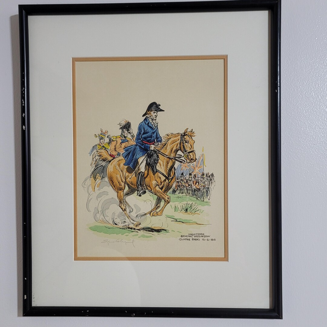 RARE the Battle of Quatre Bras Water Color French Artist Eugène ...