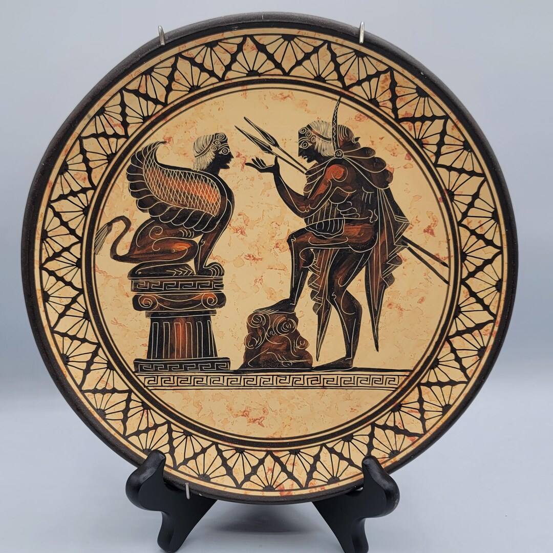 Vintage Decorative Greek Gladiator Clay Wall Plate Made in Greece Greek ...