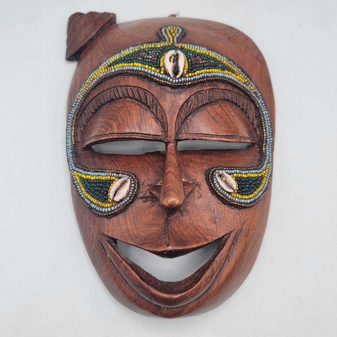 Vintage Africa Face Mask Gambia Wall Hanging Decor Hand Carved - Etsy