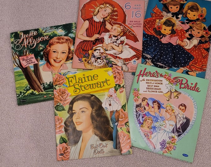 5 Vintage Paper Cut Out Dolls Books - Etsy