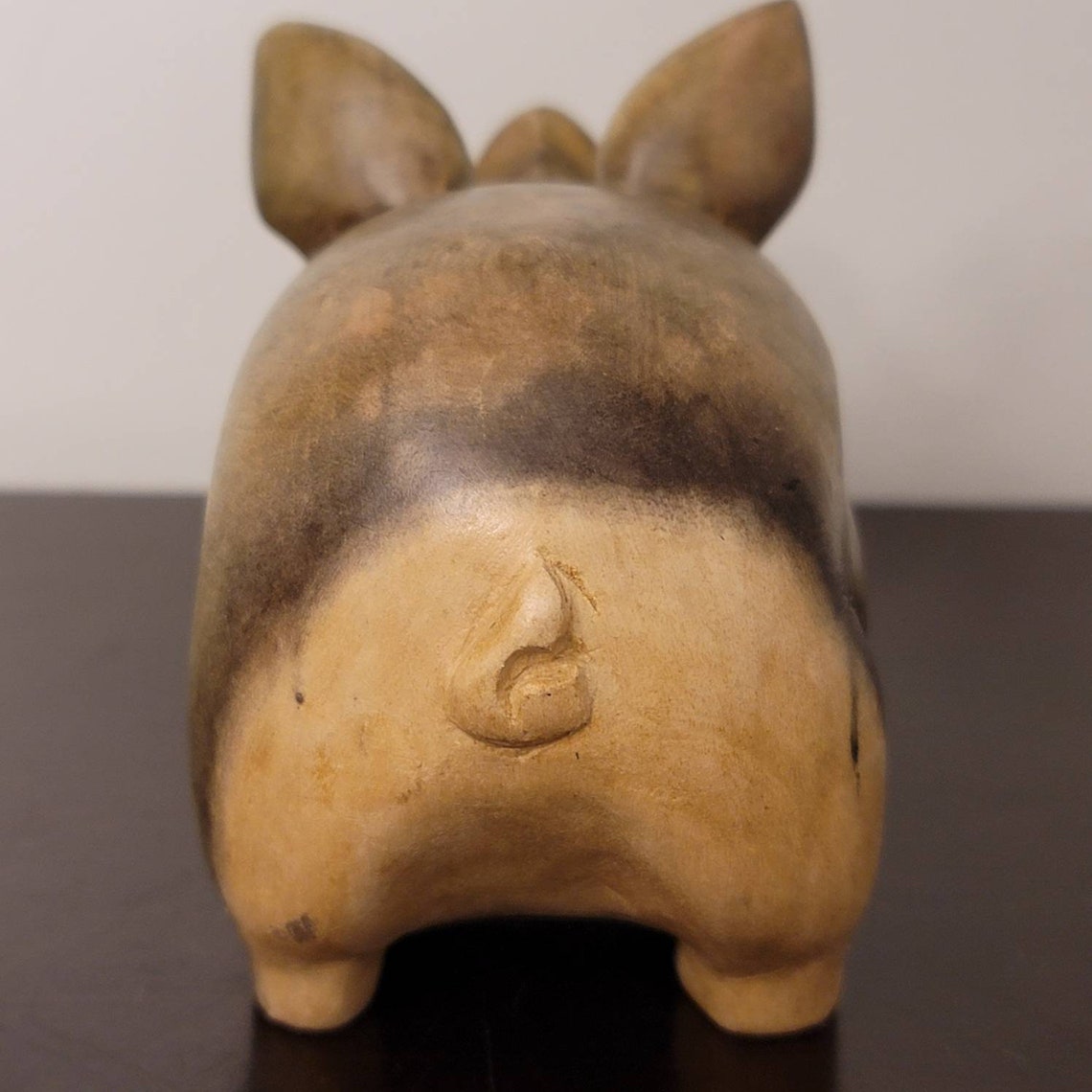 WOOD PIG CARVING 5 Pig Animal Miniature Solid Wooden - Etsy