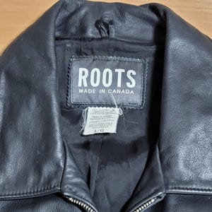 Vintage Roots Leather Jacket Size Large 1980s - Etsy