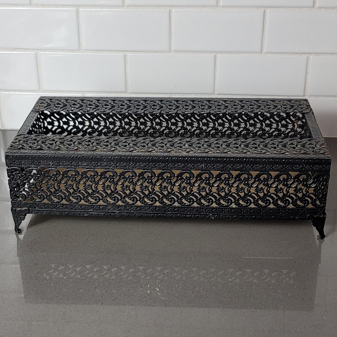Vintage Black Filigree Design Facial Tissue Paper Metal Box Holder - Etsy