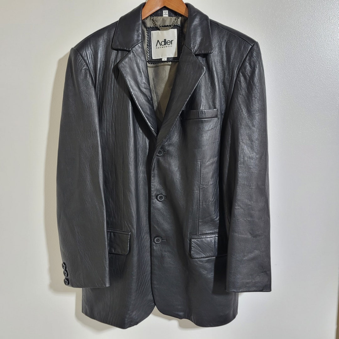 Vintage Adler Soft Lamb Skin Leather Jacket Mens Size Large Coat Black ...