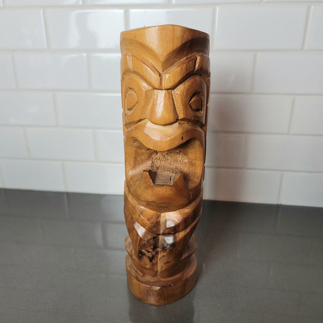 Hand Carved Wood Tiki Totem Statue - Etsy