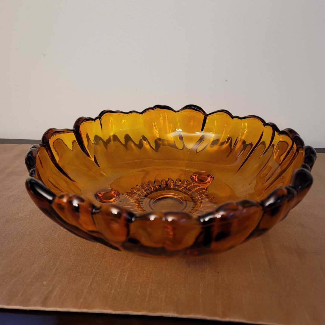 Vintage Brown Glass Fruit Bowl, Colony Collectible Glass Statement ...